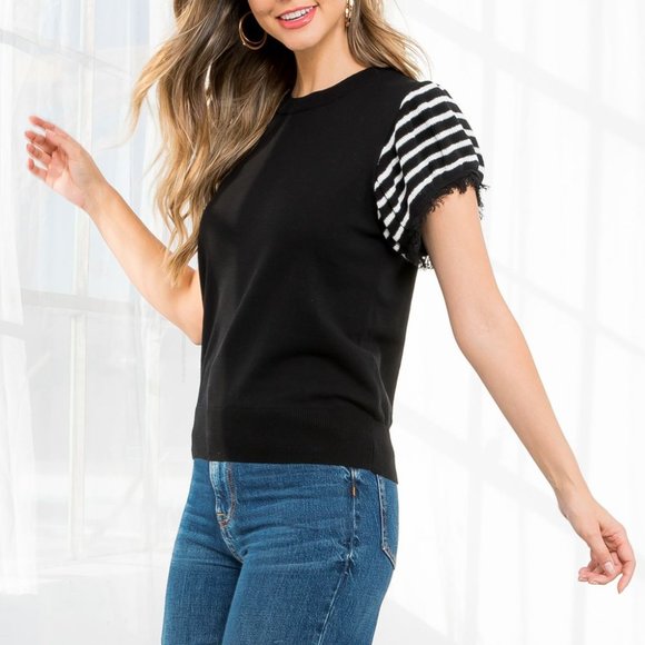 THML | Tops | Thml Black And White Knit Top | Poshmark